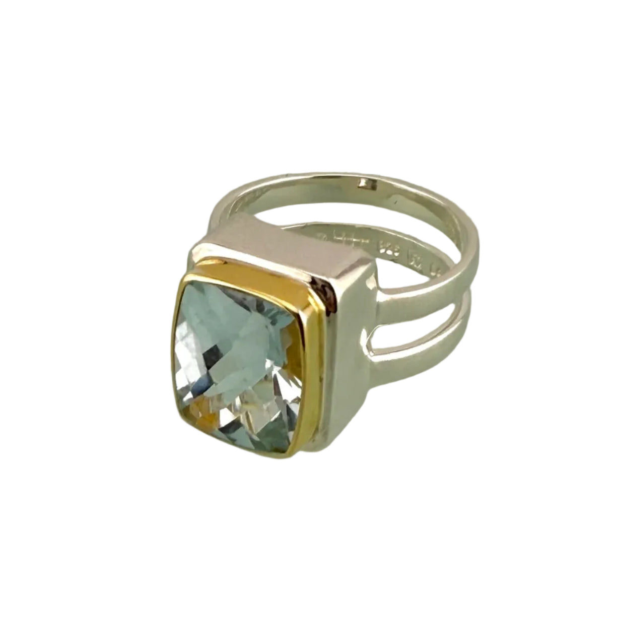 Sky Blue Topaz Split Ring — Fusion Art Glass & Fine Jewelry