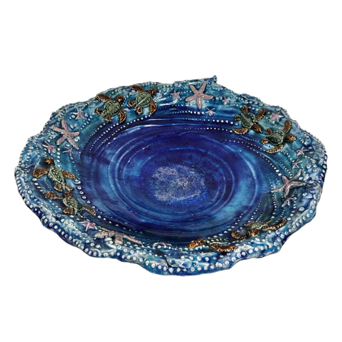 Big Blue Turtle Bowl — Fusion Art Glass & Fine Jewelry