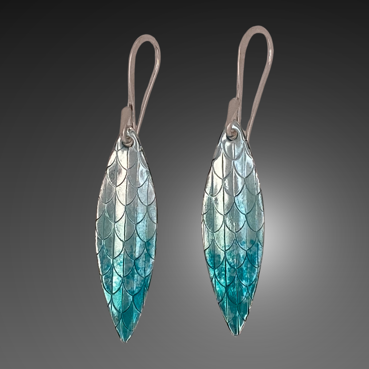 Stellar Net Earrings in Twinkle Teal — Fusion Art Glass & Fine Jewelry