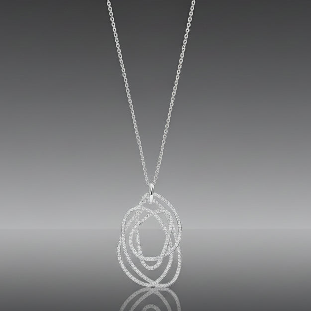 Dana David Pave Diamond Pendant – 18k White or Yellow Gold Scribble ...