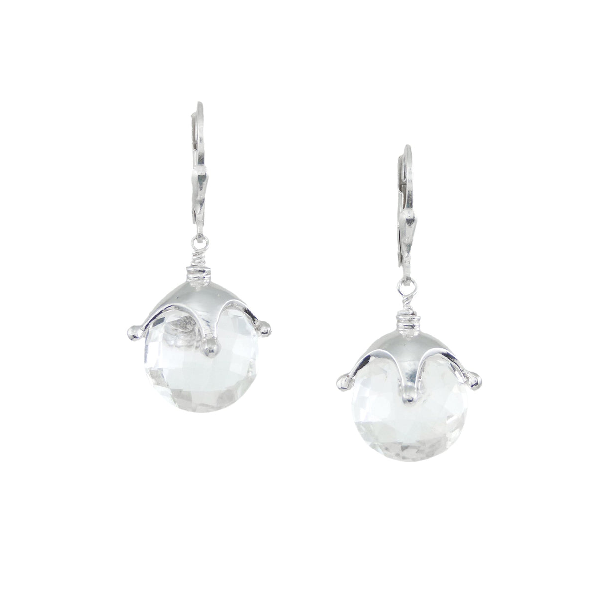 Silver Crystal Jester Earrings — Fusion Art Glass & Fine Jewelry