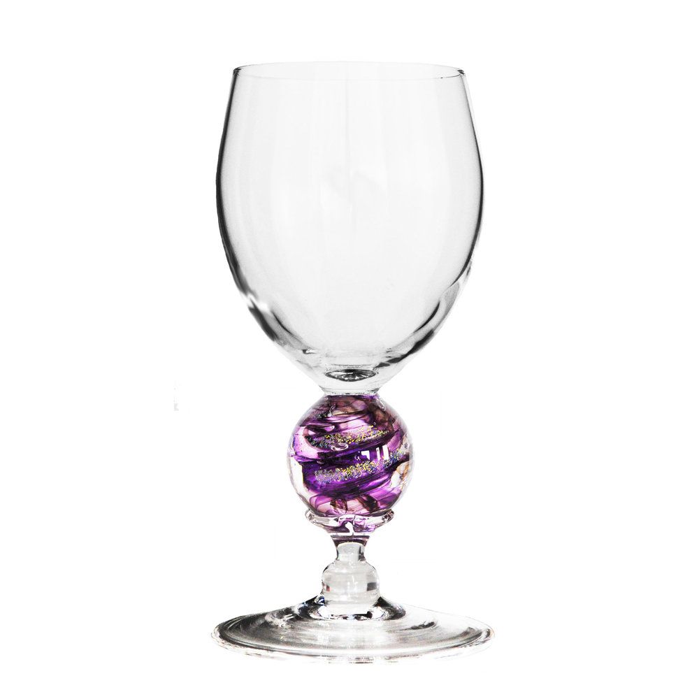 Amethyst Planet Water Glass — Fusion Art Glass And Fine Jewelry Amethyst Planet Water Glass — Fusion Art Glass And Fine Jewelry