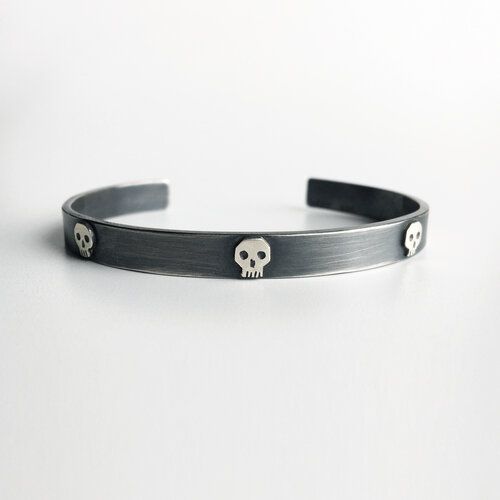 Five Skull Cuff — Fusion Art Glass & Fine Jewelry